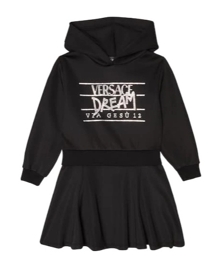 Versace Studded Hoodie Dress - Black