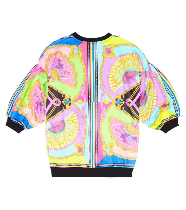 Versace I Ventagli Cotton-blend Sweatshirt Dress