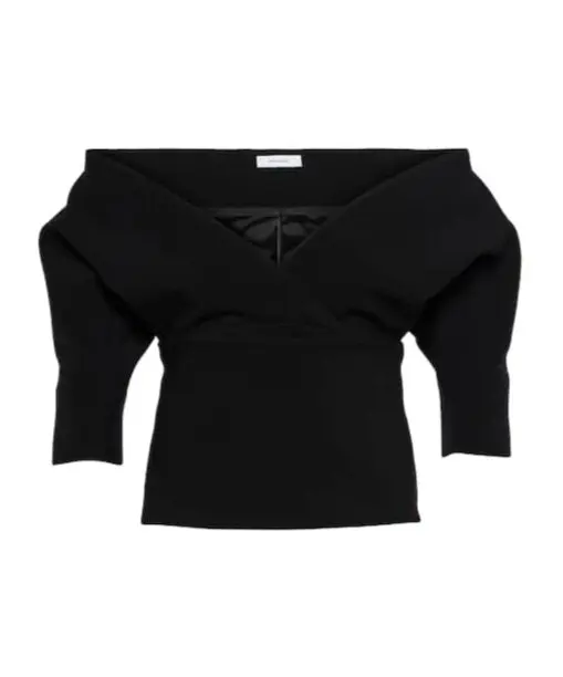 FERRAGAMO Wool-blend Gabardine Top - Black