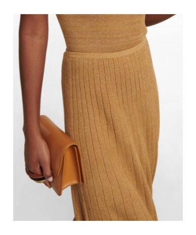 Tory Burch Ribbed-knit Cotton-blend Skirt
