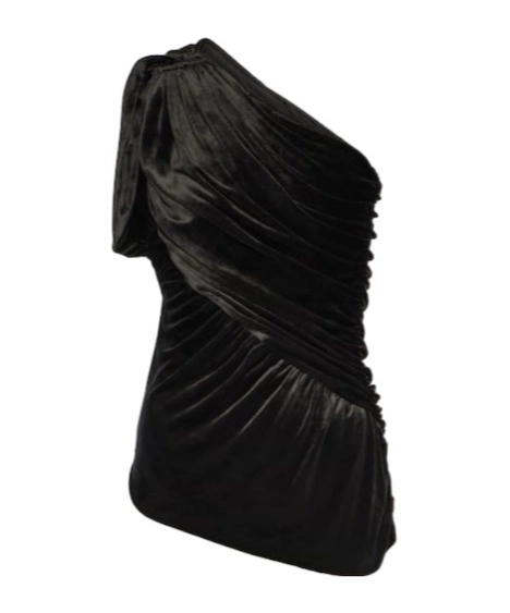 Rick Owens Lilies Amira One-shoulder Velvet Top - Black