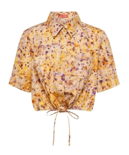 Altuzarra Floral Cotton-blend Crop Top - Nude