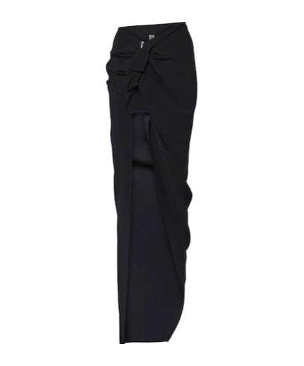 Rick Owens High-rise Asymmetric Maxi Skirt - Black