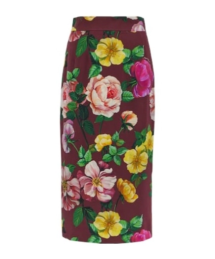 Dolce & Gabbana Floral Silk-blend Charmeuse Midi Skirt - Multicolor