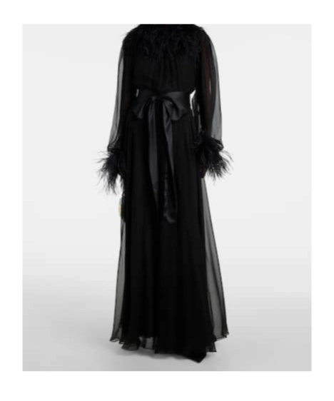 Dolce & Gabbana Feather-trimmed Silk Chiffon Gown
