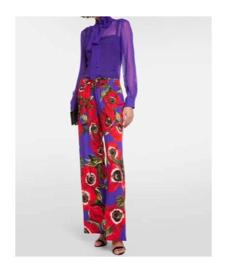 Dolce & Gabbana Silk Chiffon Shirt With Tie Collar