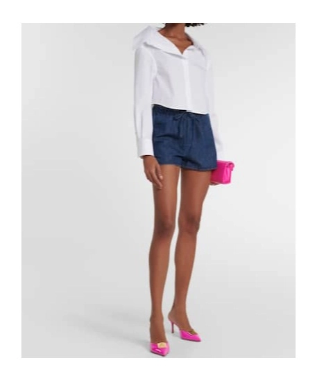 Valentino Garavani Asymmetric Cropped Cotton Shirt