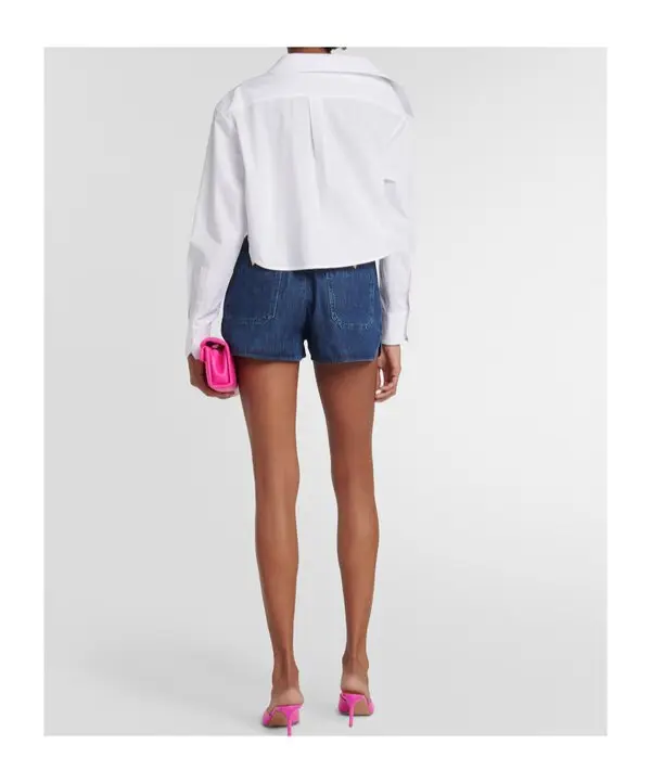 Valentino Garavani Asymmetric Cropped Cotton Shirt