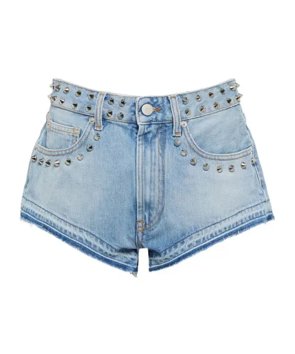 Alessandra Rich Embellished Mid-rise Denim Shorts