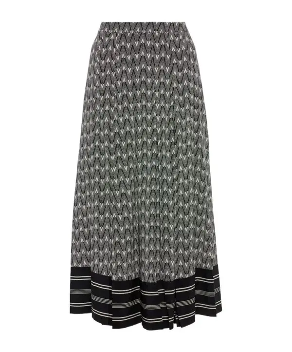 Veronica Beard Norris Logo Silk-blend Midi Skirt - Black