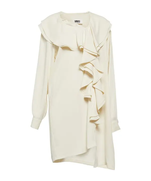 MAISON MARGIELA Ruffle-trimmed Minidress - White