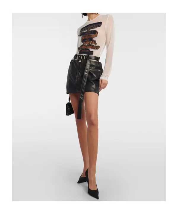 Y/project Faux Leather Miniskirt
