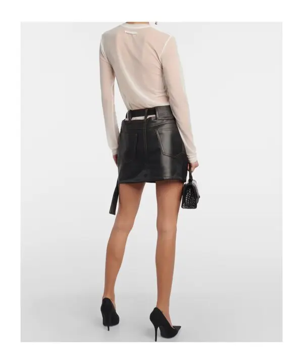 Y/project Faux Leather Miniskirt