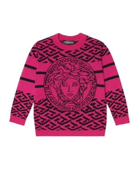 Versace Medusa Greca Wool Sweater - Pink