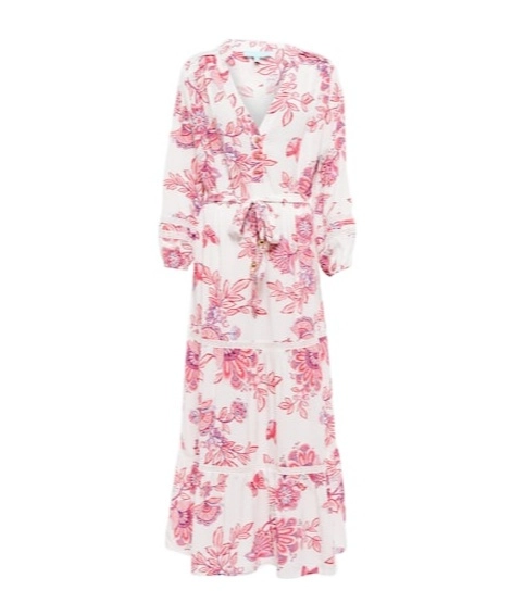 Melissa Odabash Wisteria Floral Wrap Midi Dress