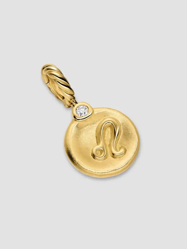 David Yurman Petite Leo Amulet In 18k Yellow With Diamond, 10.4mm