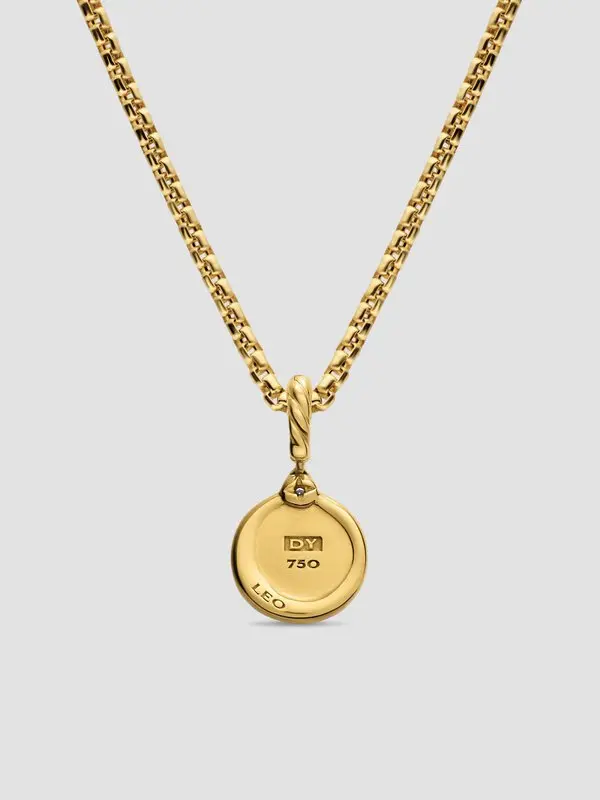 David Yurman Petite Leo Amulet In 18k Yellow With Diamond, 10.4mm