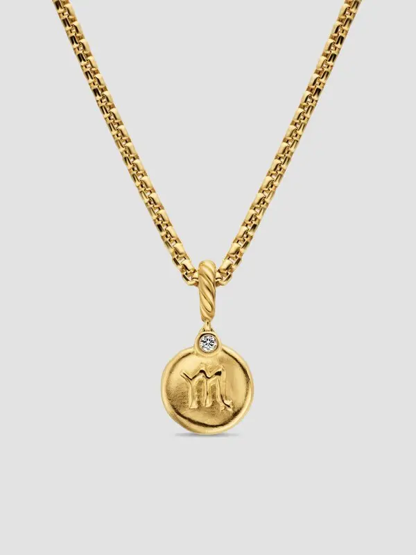 David Yurman Petite Scorpio Amulet In 18k Yellow Gold With 10.4mm - Diamond