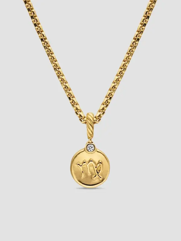 David Yurman Petite Virgo Amulet In 18k Yellow With Diamond, 10.4mm - Gold