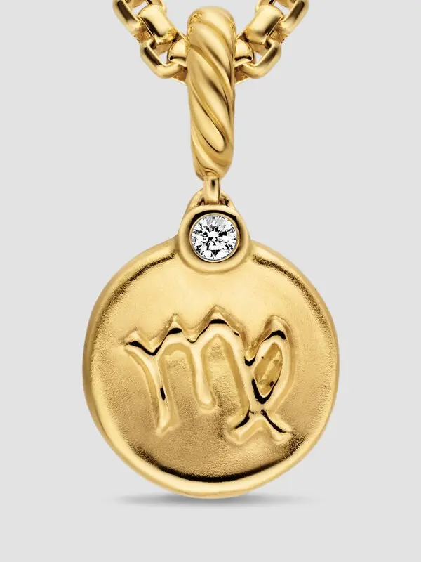 David Yurman Petite Virgo Amulet In 18k Yellow With Diamond, 10.4mm