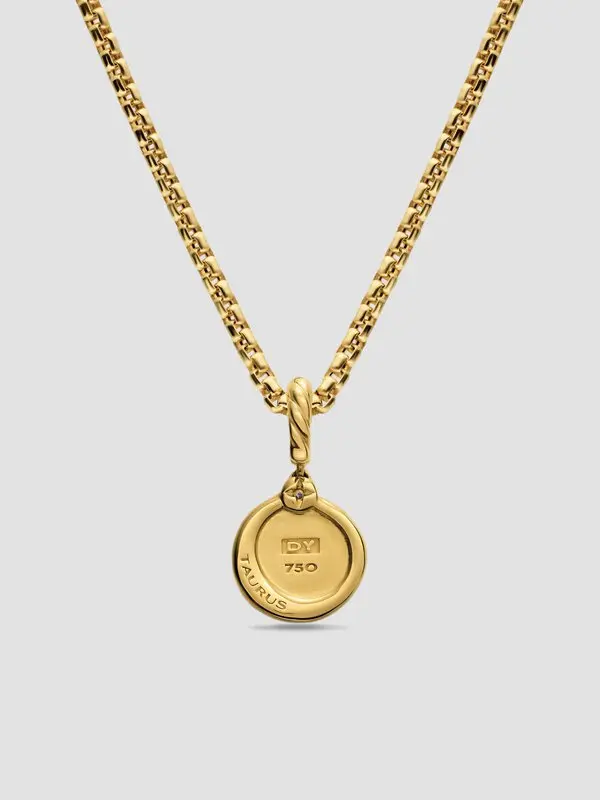 David Yurman Petite Taurus Amulet In 18k Yellow With Diamond, 10.4mm
