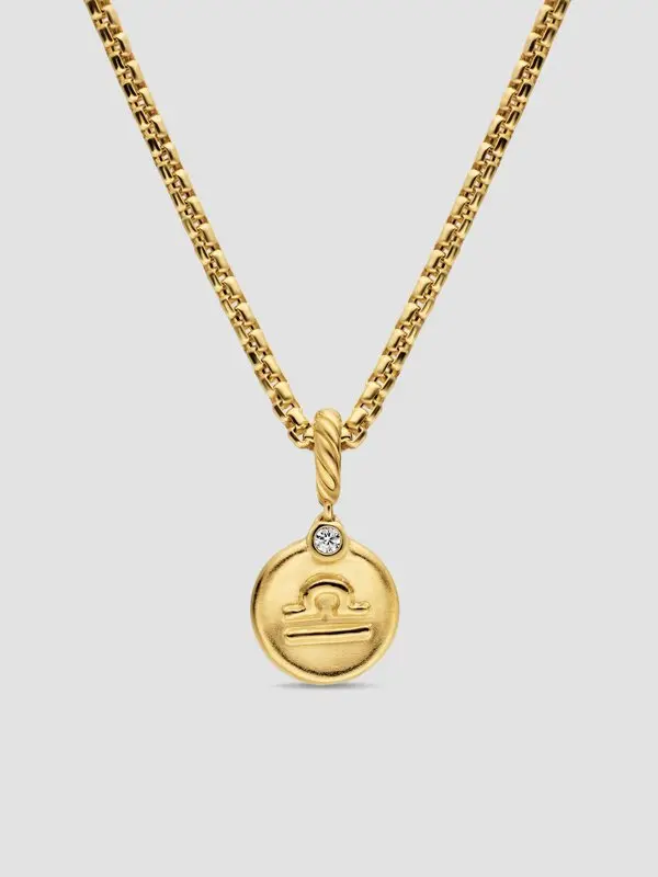 David Yurman Petite Libra Amulet In 18k Yellow With Diamond, 10.4mm - Gold