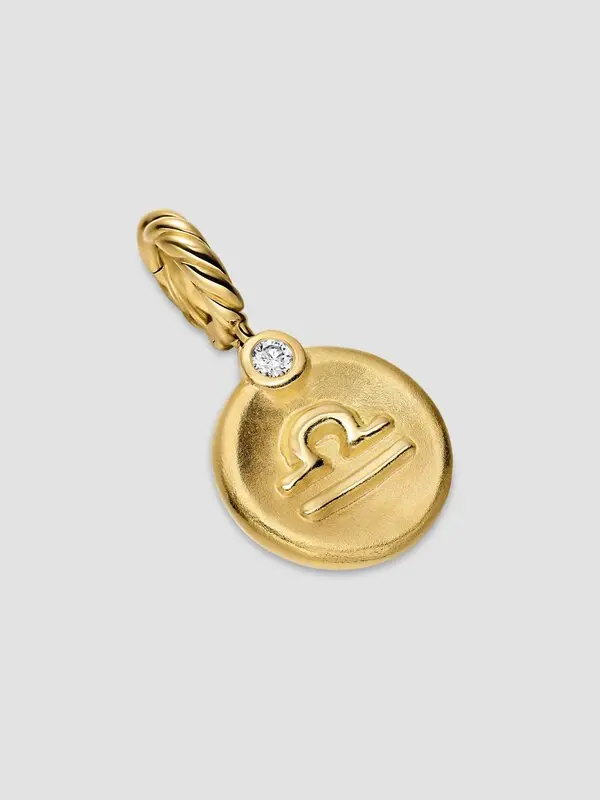 David Yurman Petite Libra Amulet In 18k Yellow With Diamond, 10.4mm