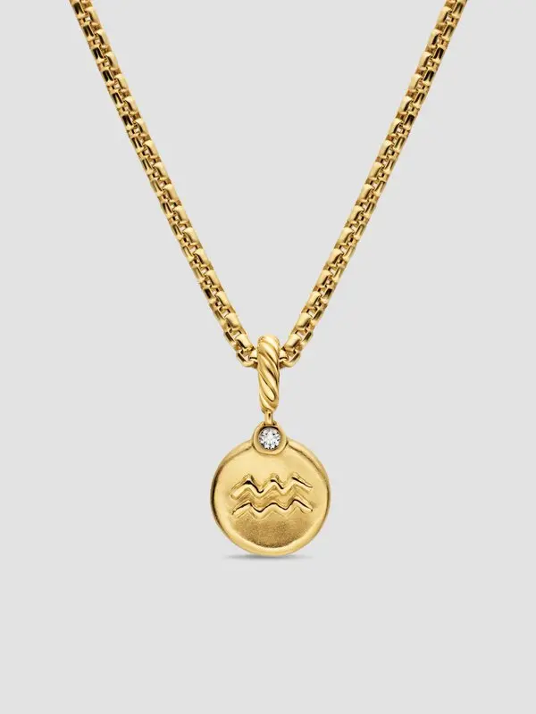 David Yurman Petite Aquarius Amulet In 18k Yellow Gold With 10.4mm - Diamond