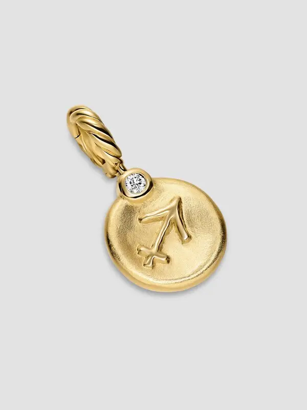 David Yurman Petite Sagittarius Amulet In 18k Yellow With Diamond, 10.4mm