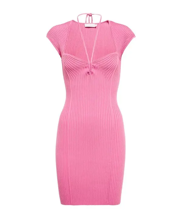 Simkhai Dylan Ribbed-knit Midi Dress - Pink