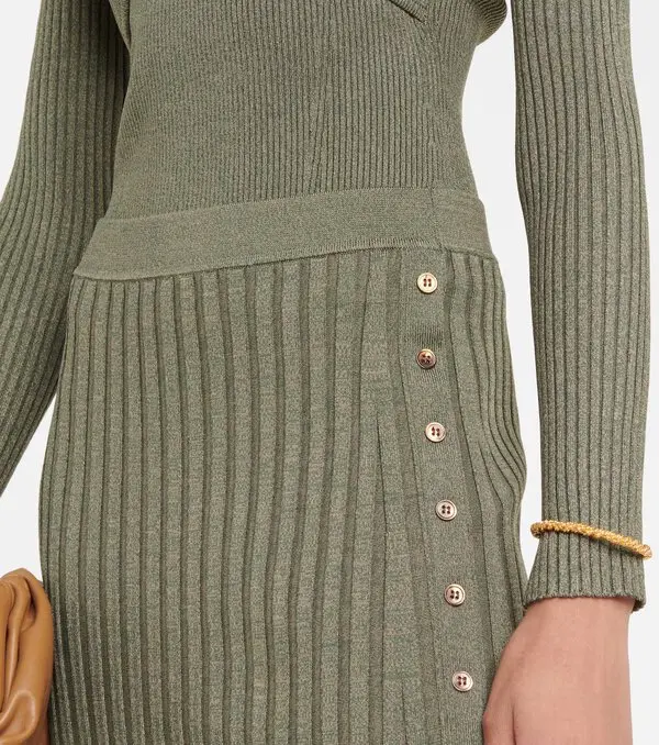 Simkhai Ribbed Knit Midi Skirt