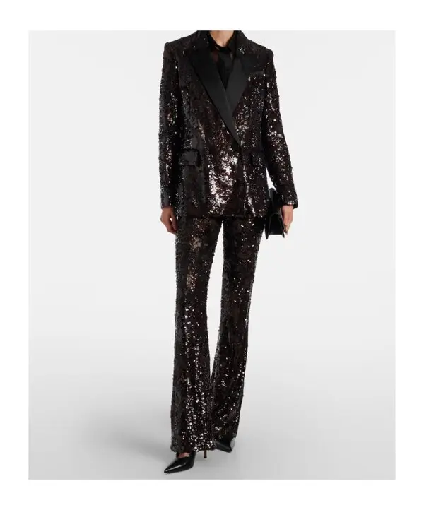 Veronica Beard Collier Sequined Flared Pants