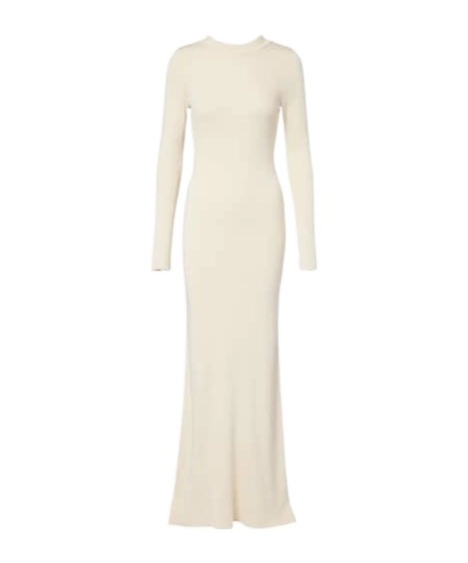 AYA MUSE Elowen Sheer Long Dress Without Sleeves - White