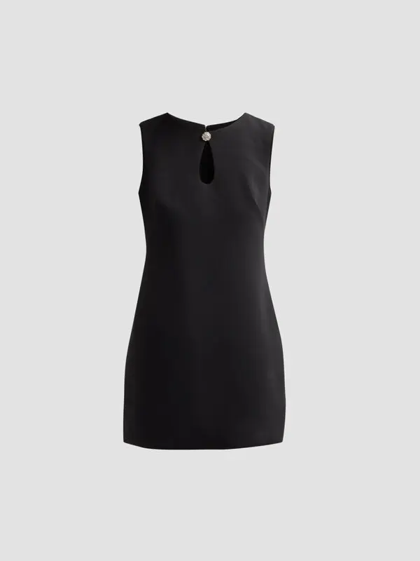 MILLY Coco Crepe Mini Dress - Black