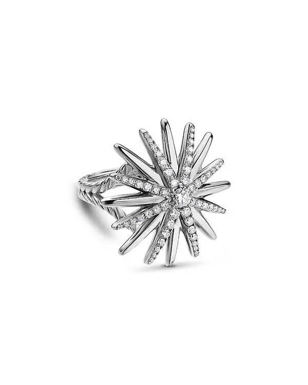 David Yurman Starburst Ring In Sterling With Diamonds, 25mm - Silver