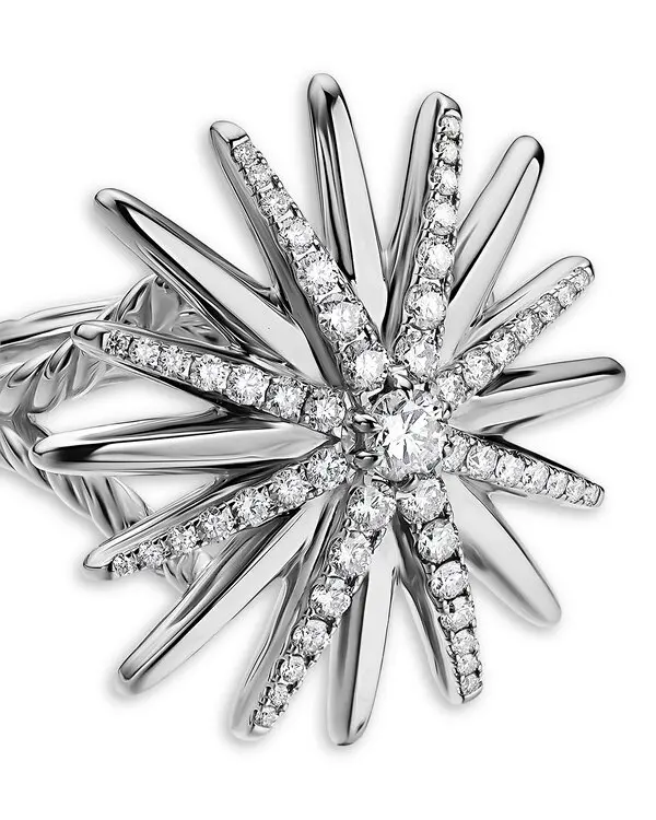 David Yurman Starburst Ring In Sterling With Diamonds, 25mm
