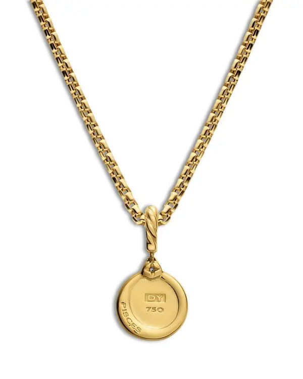 David Yurman Petite Amulet In 18k Yellow Gold With Diamond, 10.4mm - Pisces
