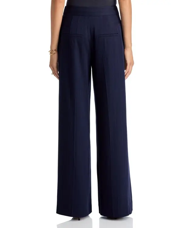 Veronica Beard Tyrell Pleated Wide Leg Pants