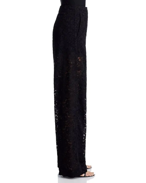Veronica Beard Trevor Cotton Blend Lace Wide Leg Pants