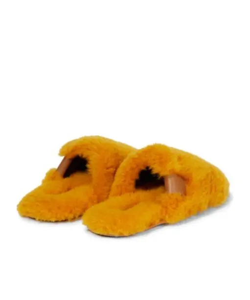 Loewe Logo-patch Shearling Slippers