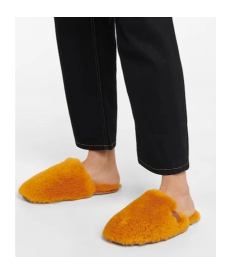 Loewe Logo-patch Shearling Slippers