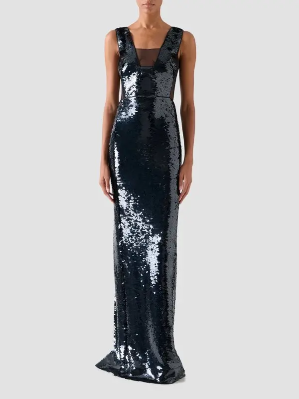 Akris Sequined Floor-length Sleeveless Column Gown