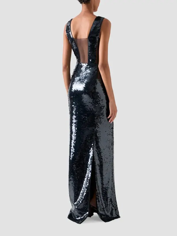 Akris Sequined Floor-length Sleeveless Column Gown
