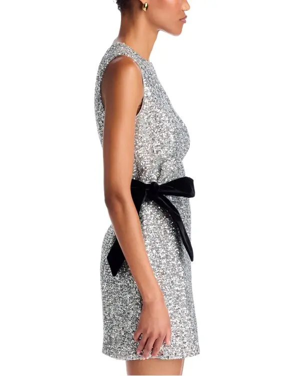 MILLY Bella Sequin Bow Mini Dress