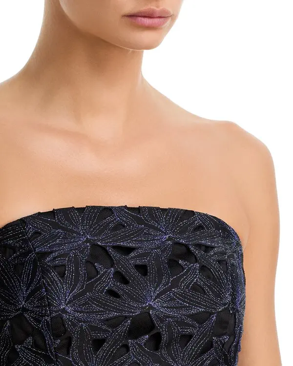 MILLY Orion Lace Strapless Maxi Dress - Black/navy