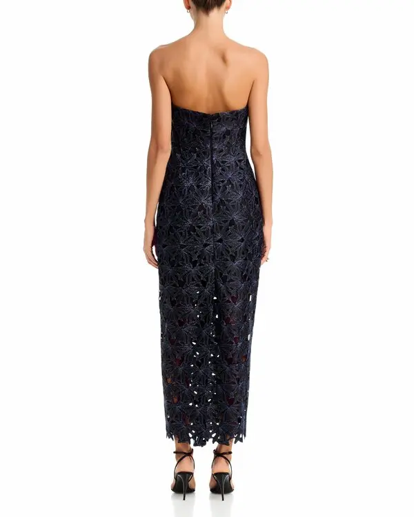 MILLY Orion Lace Strapless Maxi Dress - Black/navy