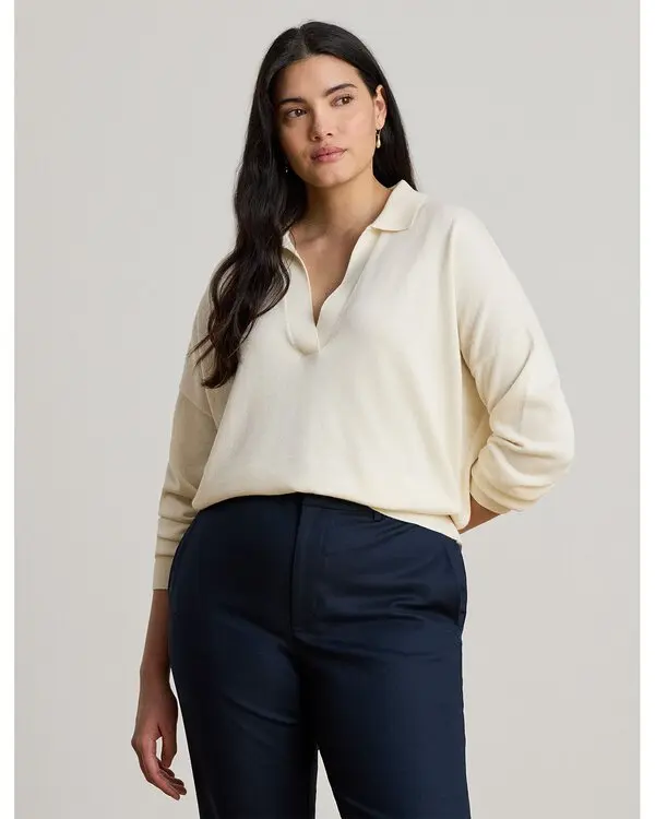 Ralph Lauren Cotton Blend Polo Sweater