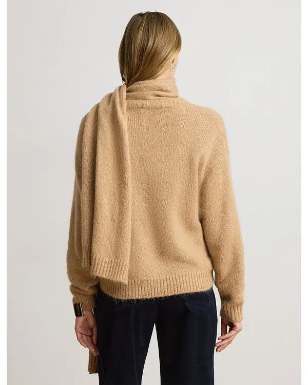 Ralph Lauren Wool & Mohair Blend Scarf Trim Sweater