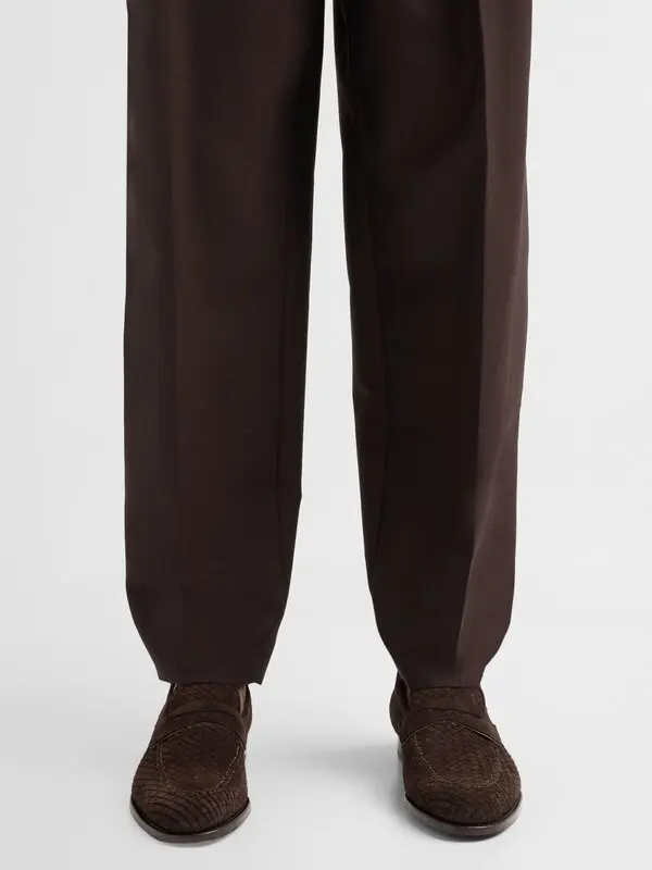 Kiton Woven Suede Penny Loafers