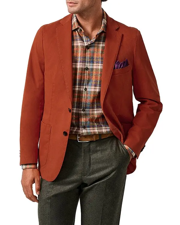 David Donahue Jackson Cotton Blend Soft Coat - Spice
